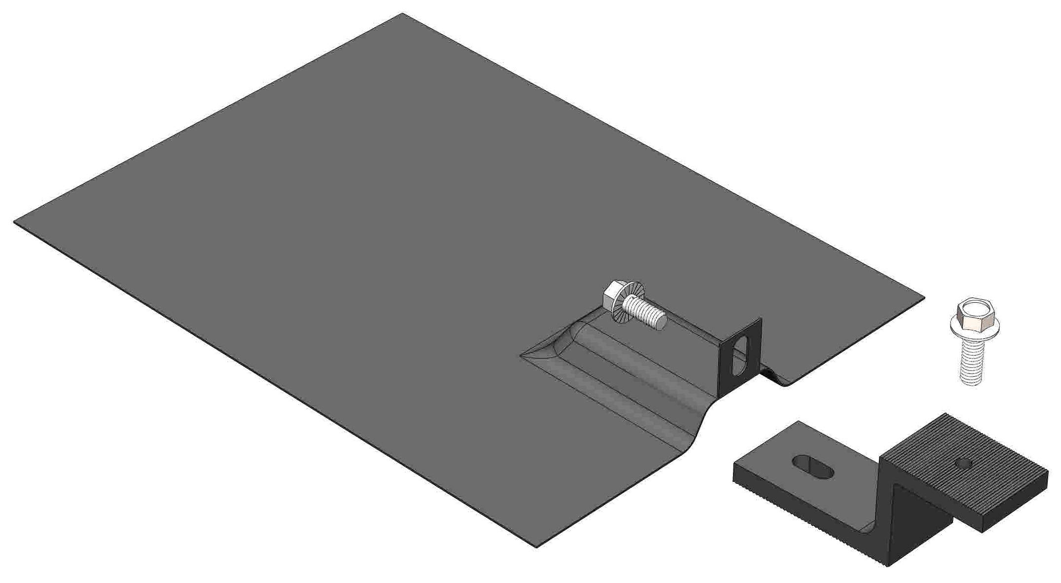Black Z Bracket with Flashing for Solar Panel PV Module Mounting Racking Installation