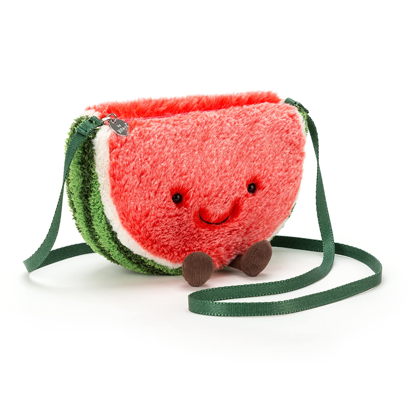 Jellycat Amuseables Watermelon Plush Bag, 8.5 inches | Crossbody and Shoulder Purse | Fun and Unique Handbag