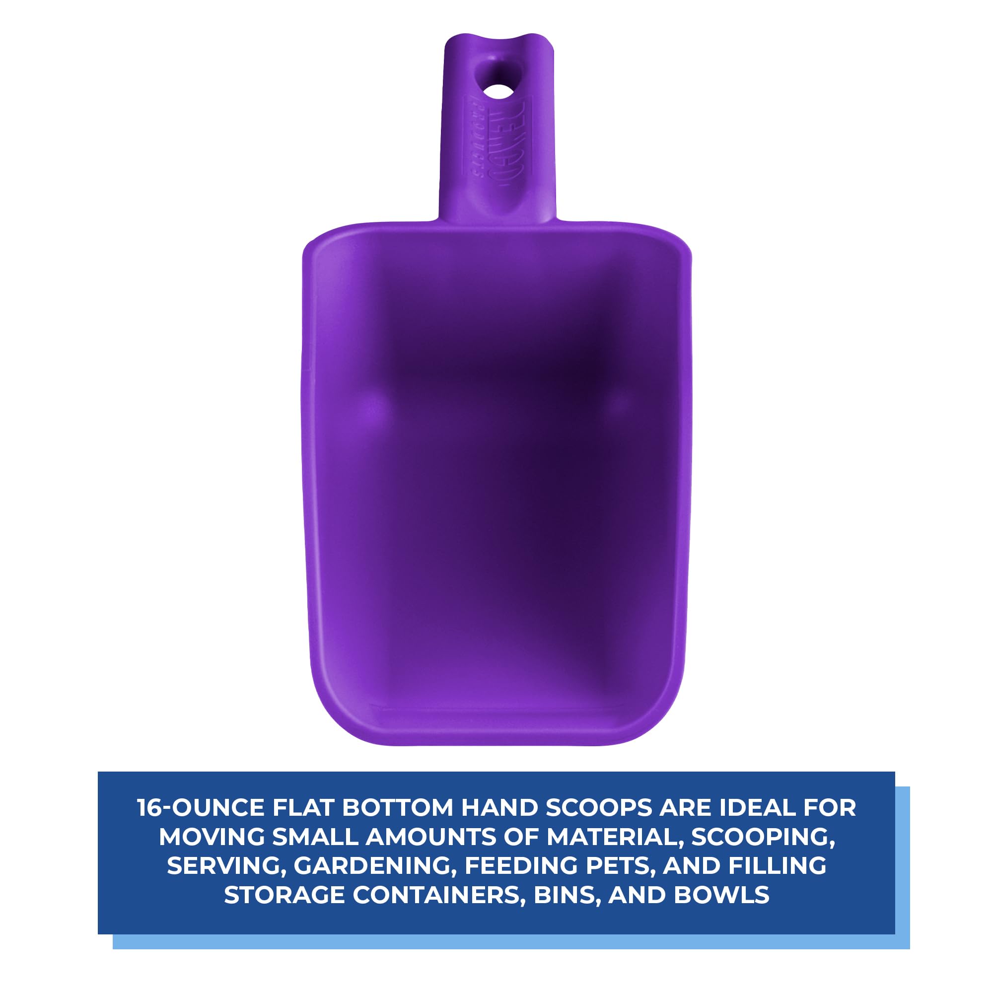 Vikan Remco 63008 Color-Coded Plastic Hand Scoop - BPA-Free Food-Safe Kitchen Utensils, Restaurant and Food Service Supplies, 16 oz, Purple