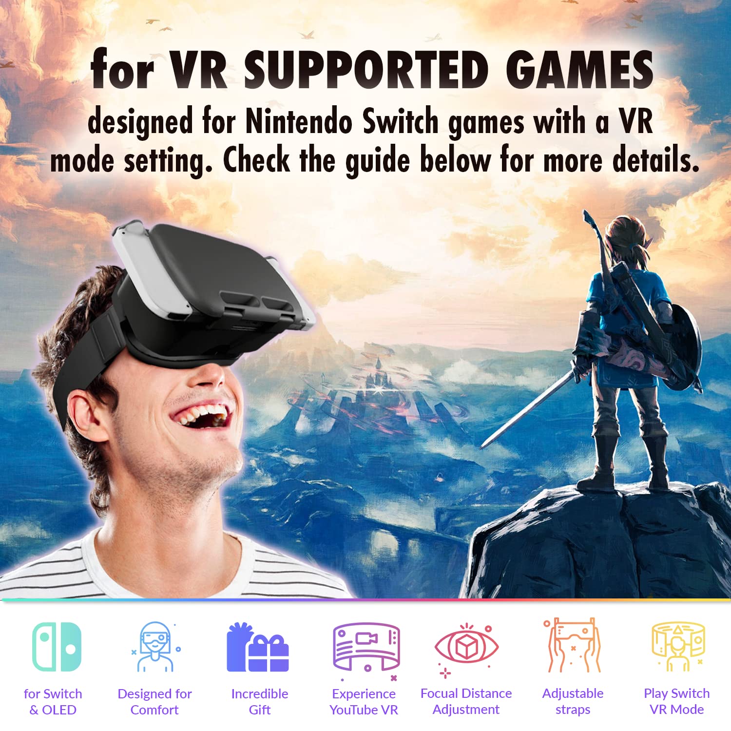 Orzly Ultimate Geek Pack & VR Headset for Nintendo Switch - Bundle Pack