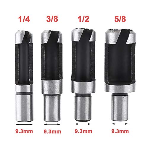 Bestgle 8Pcs Wood Plug Cutter Carbon Steel Straight and Taper Claw Drill Bit Set Woodworking Hole Saw Cutting Tool 5/8" 1/2" 3/8" 1/4"
