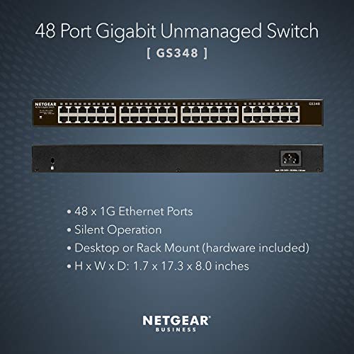 NETGEAR 48 Port Gigabit Network Switch (GS348) Ethernet Switch - Desktop or Rackmount, and Limited Lifetime Protection