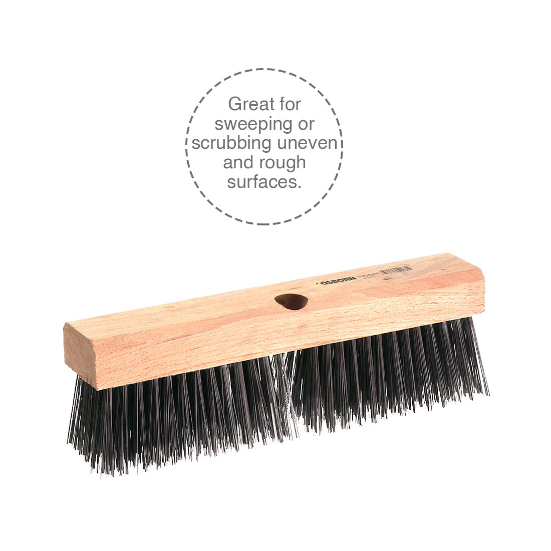 Osborn 52061SP Block Style Wire Broom Head, Heavy Duty Scrubbing and Sweeping, Cold Drawn Wire Fill Material, 12" Block Head Length, 2-3/8" Block Width, 2-1/2" Trim Length, 12-1/2" x 2-1/2" Brush Face