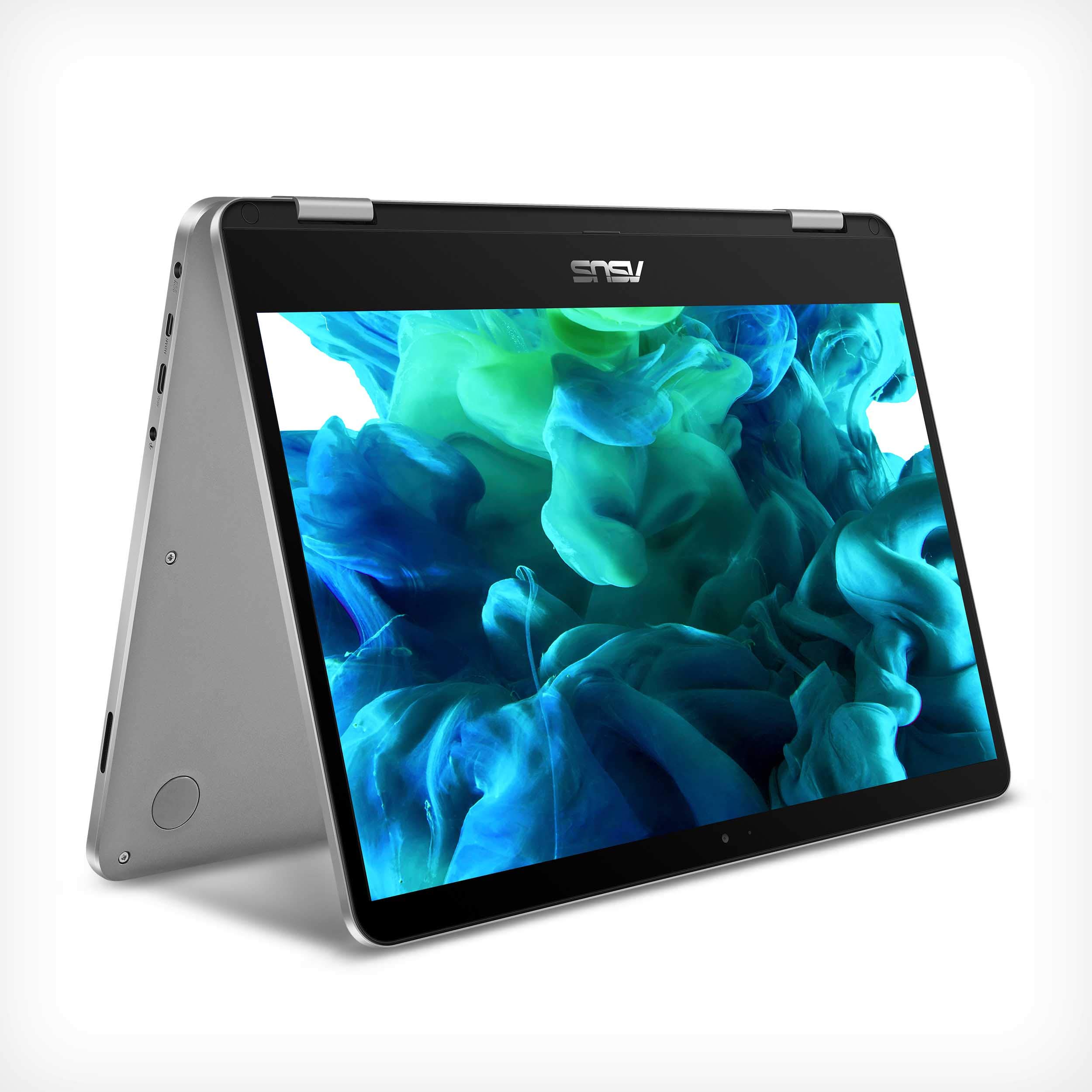 ASUS VivoBook Flip 14 Thin and Light 2-in-1 Laptop, 14” HD Touchscreen, Intel Celeron N4020 CPU, 4GB RAM, 128GB Storage, Windows 10 Home S, Light Grey, J401MA-PS04T (Renewed)