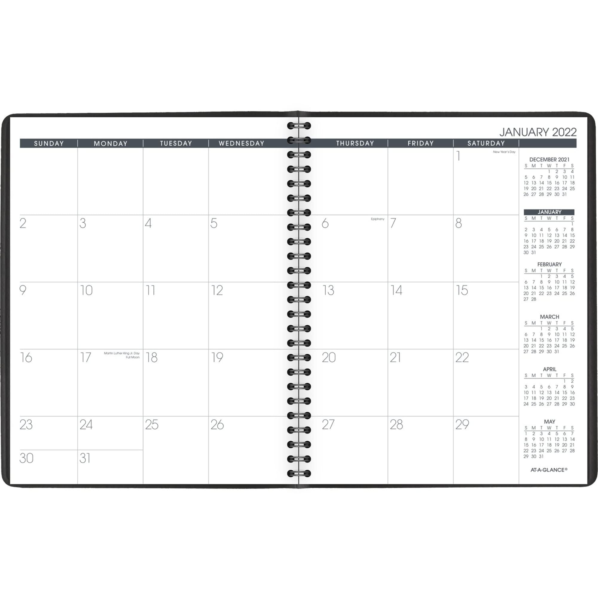 AT-A-GLANCE 2022 Monthly Planner by AT-A-GLANCE, 7" x 10", Medium, Designer Cover, Black (7043205)
