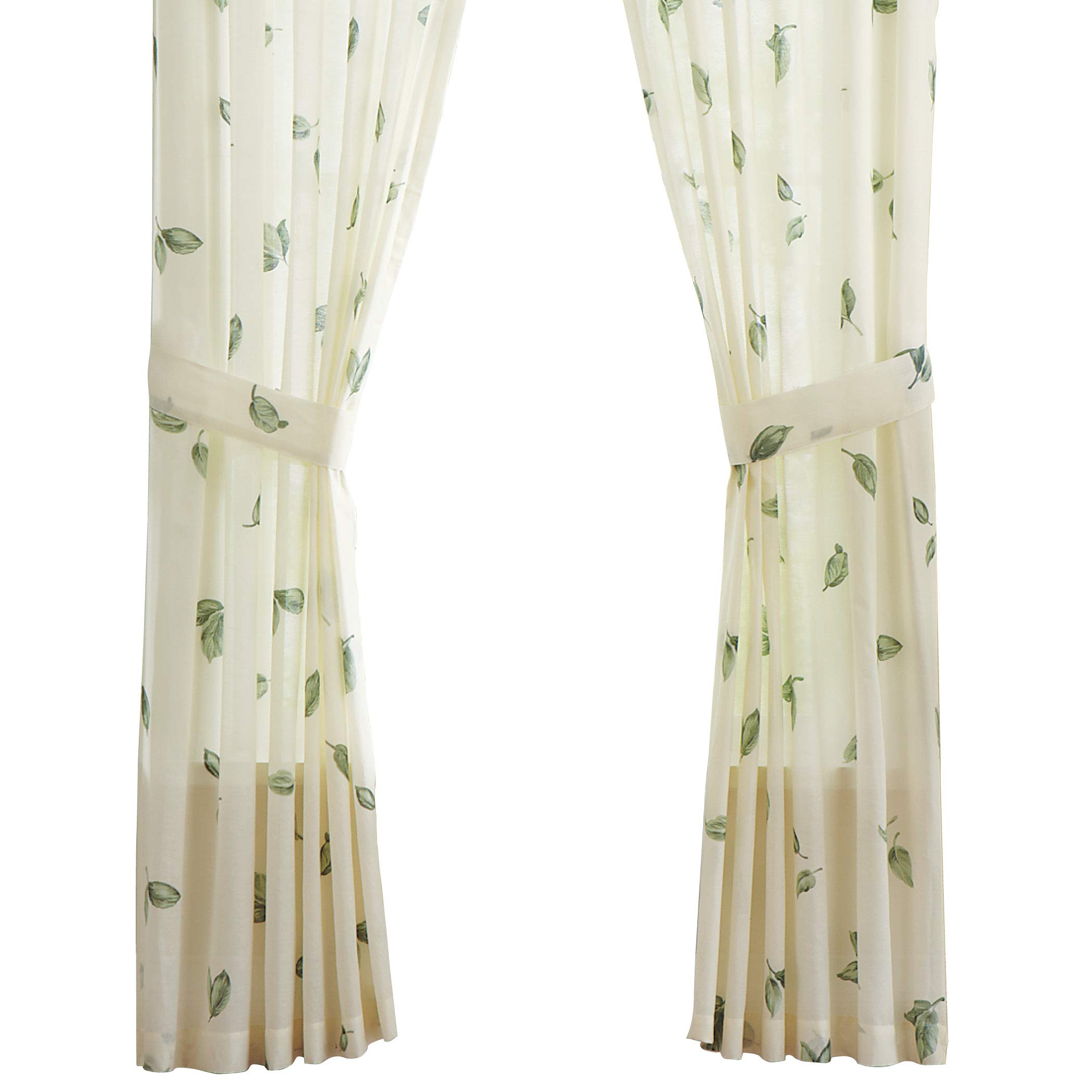 Collections Etc Magnolia Garden Floral Leaf Rod Pocket Window Curtains - Country Cottage Chic Design, Burgundy, Valance