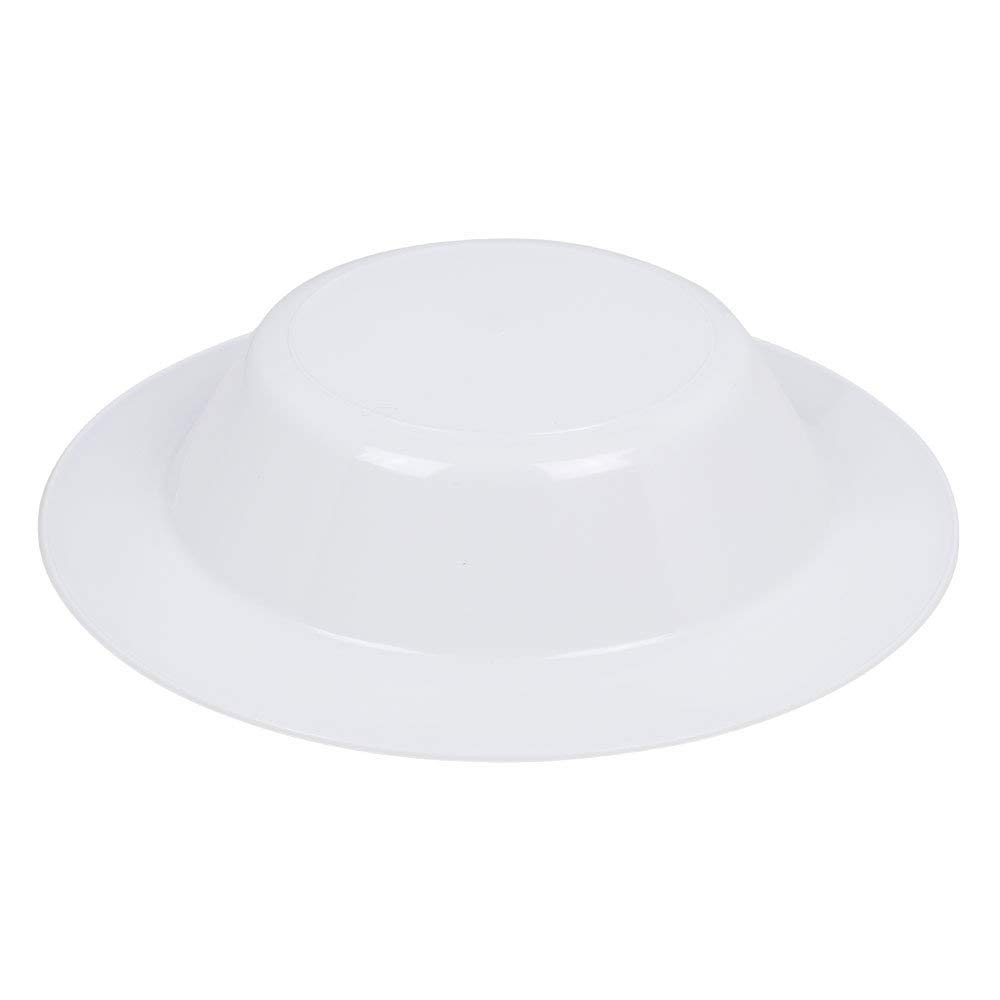 BloominGoods 50 Disposable White Silver Trim Plastic Dessert Bowls | SMALL 6 oz. Premium Heavy Duty Disposable Dinnerware with Real China Design | Safe & Reusable and Great for Parties (50-Pack)