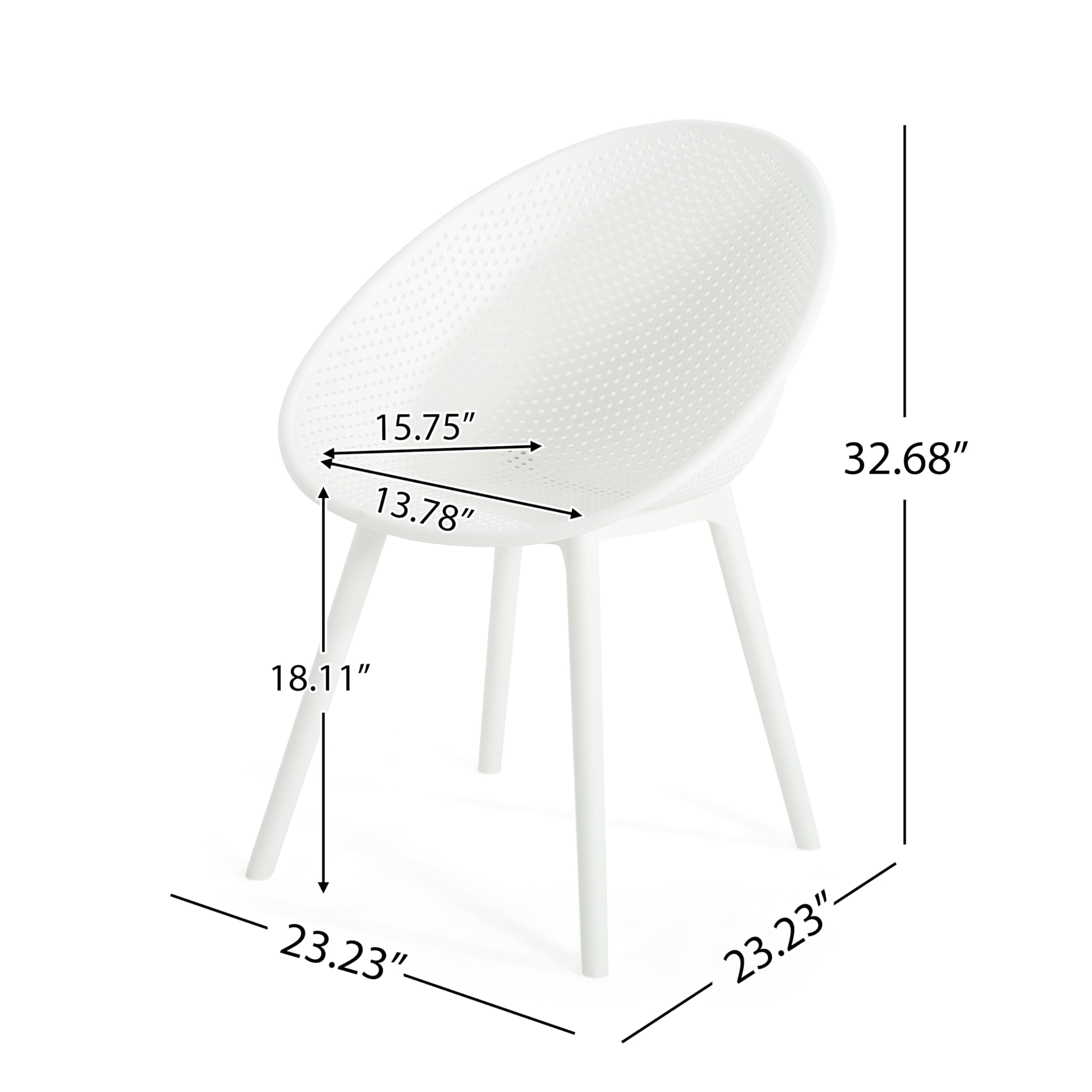 Christopher Knight Home White Lounge Chairs Set of 2 β Modern Accent Chairs-Resistant Patio Chairs with Mesh Design for Garden, Balcony, or Backyard β Sleek and Comfortable Seating for Outdoor Spaces