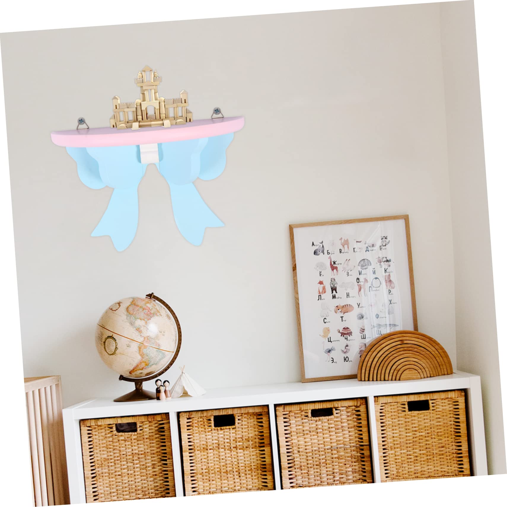 CORHAD 1pc Bow Tie Rack Office Decor Wall Shelf Bowknot Bedroom Shelf Floating Shelves Nursery Decor Office Shelving Kids Bookshelf Semi Wooden Small Bookshelf Child