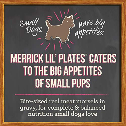 Merrick Lil' Plates Grain Free Small Dog Food, Itsy Bitsy Beef Stew Recipe, Wet Dog Food - (12) 3.5 oz. Tubs