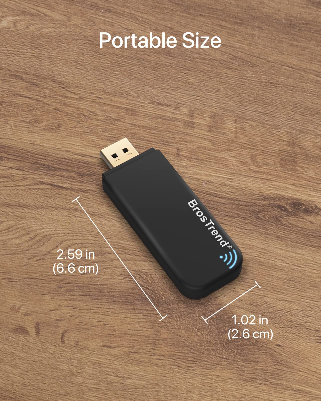BrosTrend WiFi 6 AX1800 USB WiFi Adapter Dual Band WiFi Dongle Supports Windows 11/10 ONLY and 1200Mbps USB WiFi Network Adapter for Laptop, Desktop PC of Windows 11/10/8/7