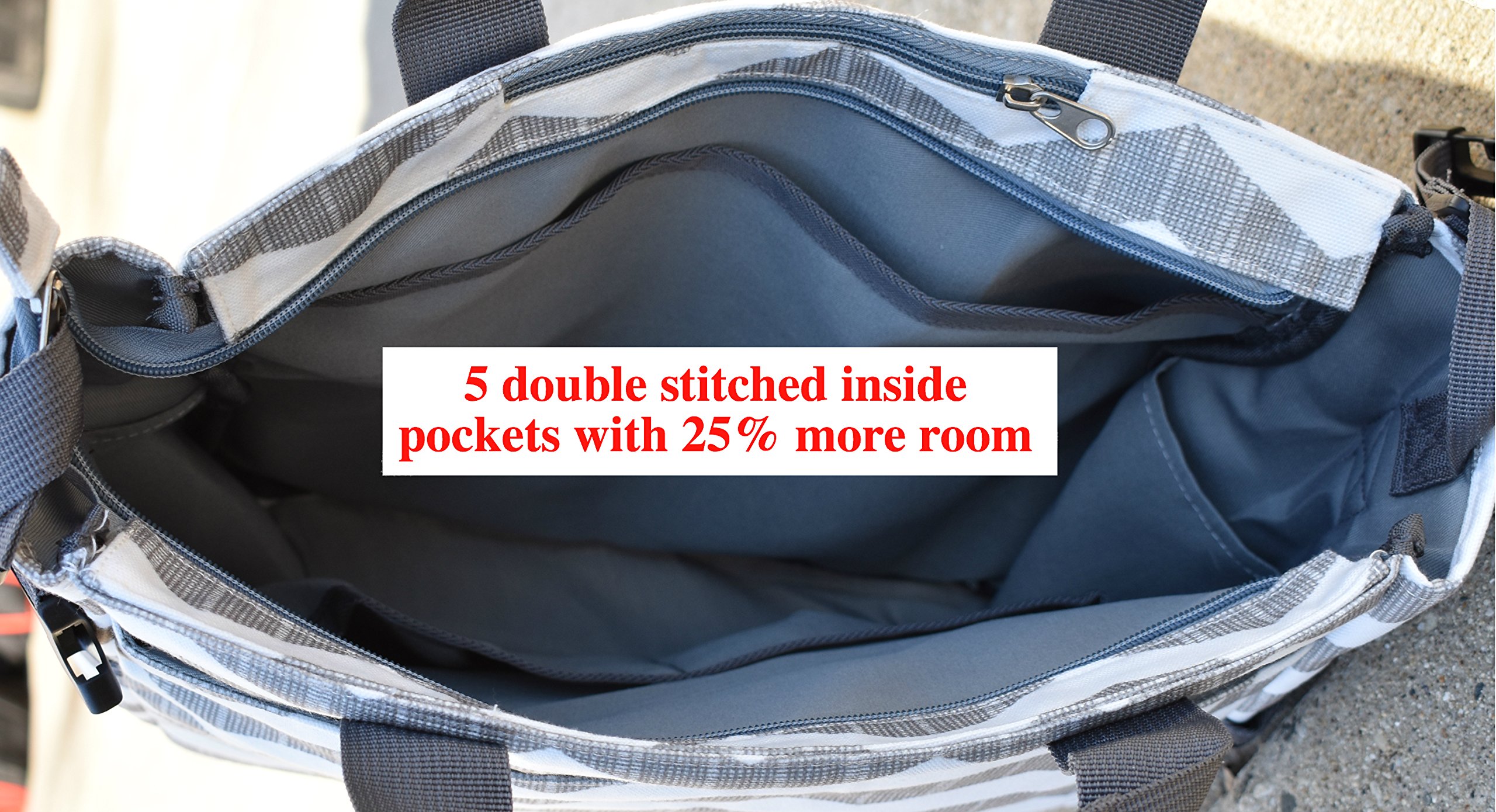 New Diaper Bag Amazingly Durable Poly Canvas Designer Diaper Bag/Baby Bag Organizer by iTOTE/Perfect for Ipad or iPhone