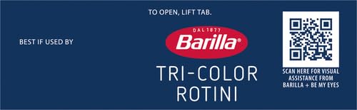 Barilla Tri-Color Rotini Pasta, 12 oz. Box - Non-GMO Pasta Made with Durum Wheat Semolina - Kosher Certified Pasta