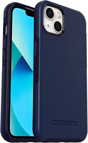 OtterBox iPhone 13 Symmetry Series+ Case - Navy Captain, Ultra-Sleek, Snaps to MagSafe, Raised Edges Protect Camera & Screen