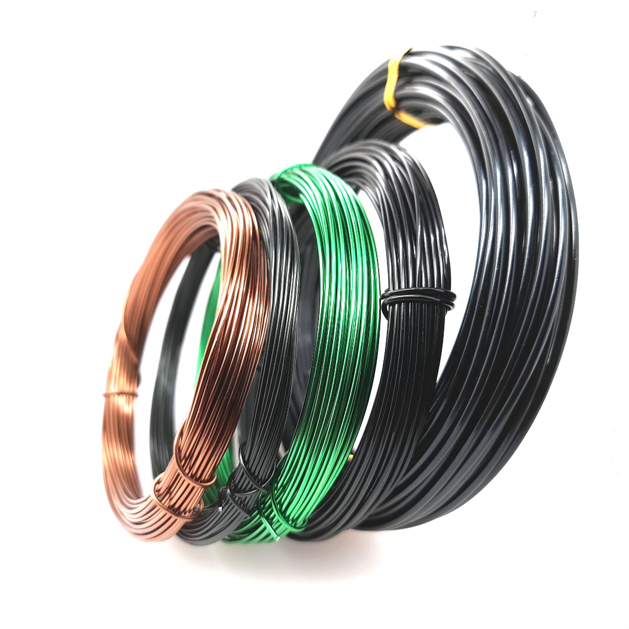 Bonsai Wire for Bonsai Tree Total 164 Feet 5 Rolls 3 Sizes 0.8 mm, 1.0 mm, 1.2 mm and 2.0 mm Aluminum Wire by CRAFT WIRE