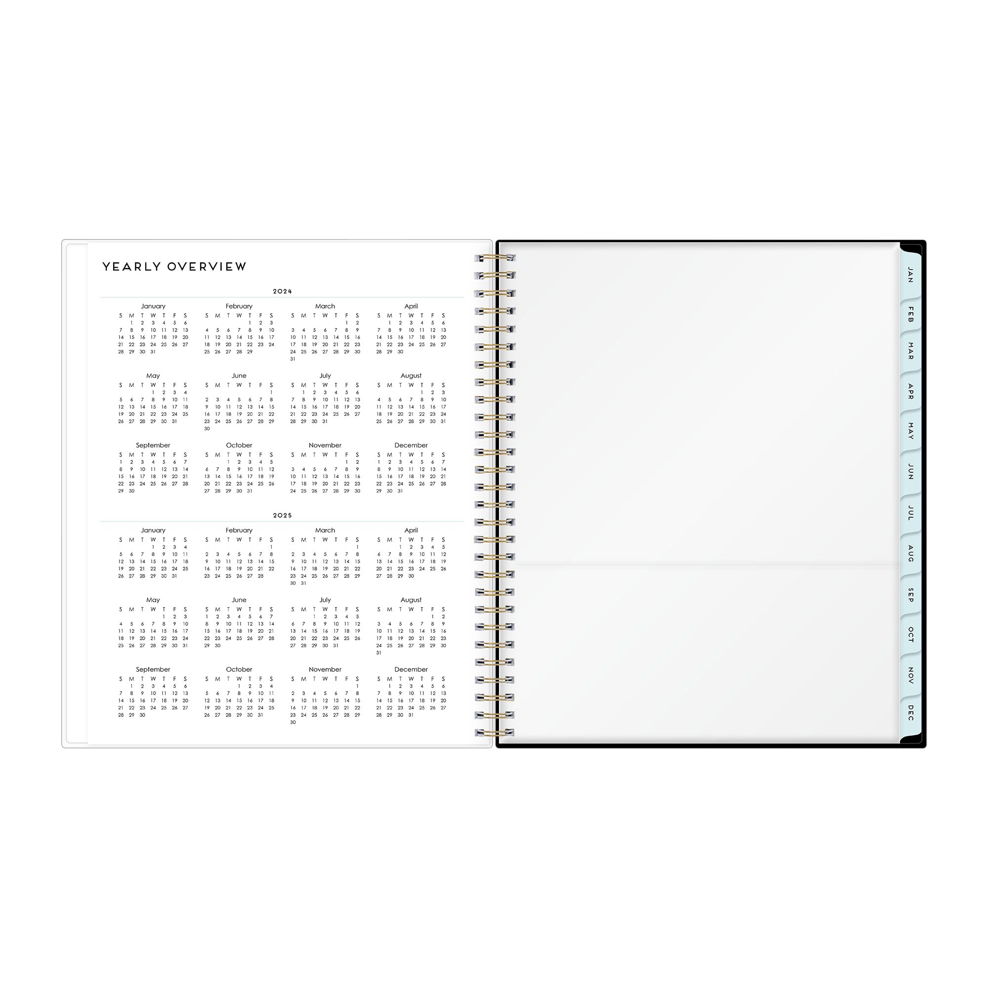 Blue Sky 2024 Monthly Planner, January - December, 8" x 10", Clear Pocket Cover, Wirebound, Baccara Dark (110216-24)