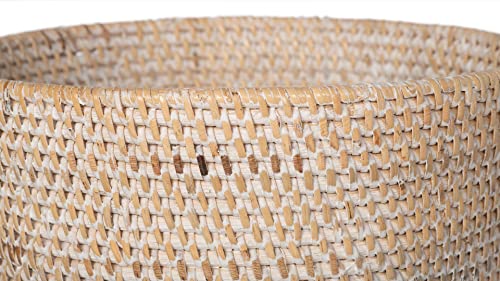 Kouboo Loma Round Rattan Paper Waste Basket (Latte)