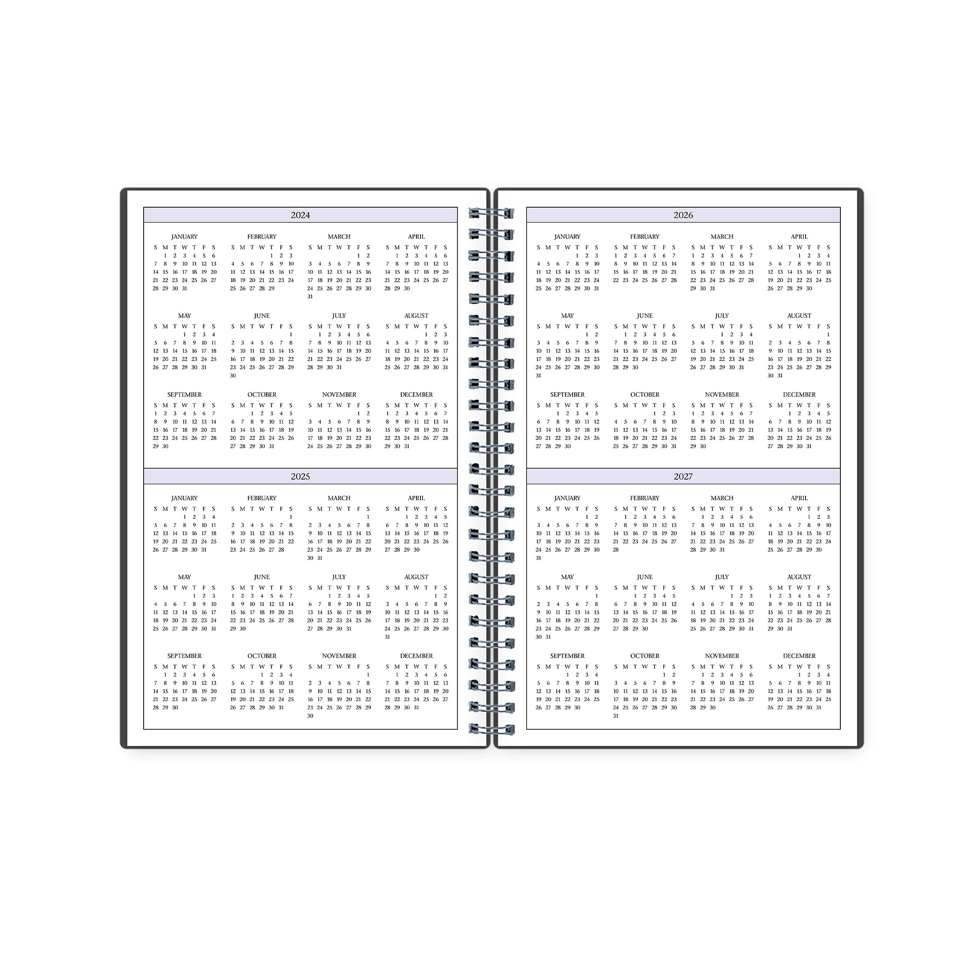 Blue Sky Undated Daily Planner, Flexible Cover, Twin-Wire Binding, 5.5" x 8.5", Passages