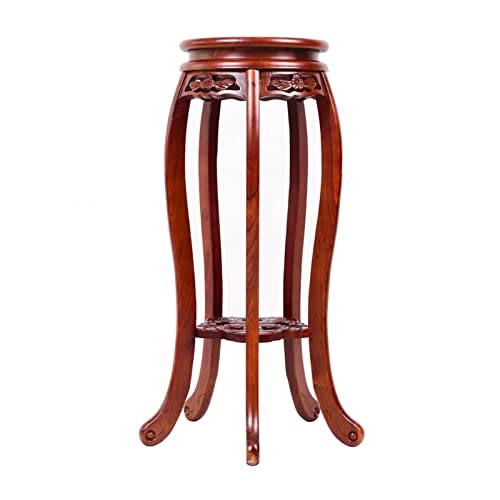 Bonsai Pedestal Wooden Flowerpot Display Stand Solid Wood Bonsai Potted Buddha Statue Odd Stone Base Display Stand Living Room Home Office Antique Flower Shelf Bonsai Base (Size : 1)
