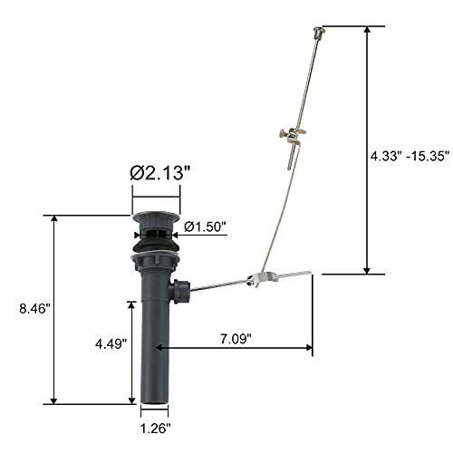 Bathroom Sink Drain with Lift Rod, Brushed Nickel Sink Drain with Overflow, ARCORA Drain Stopper for Vessel Sink