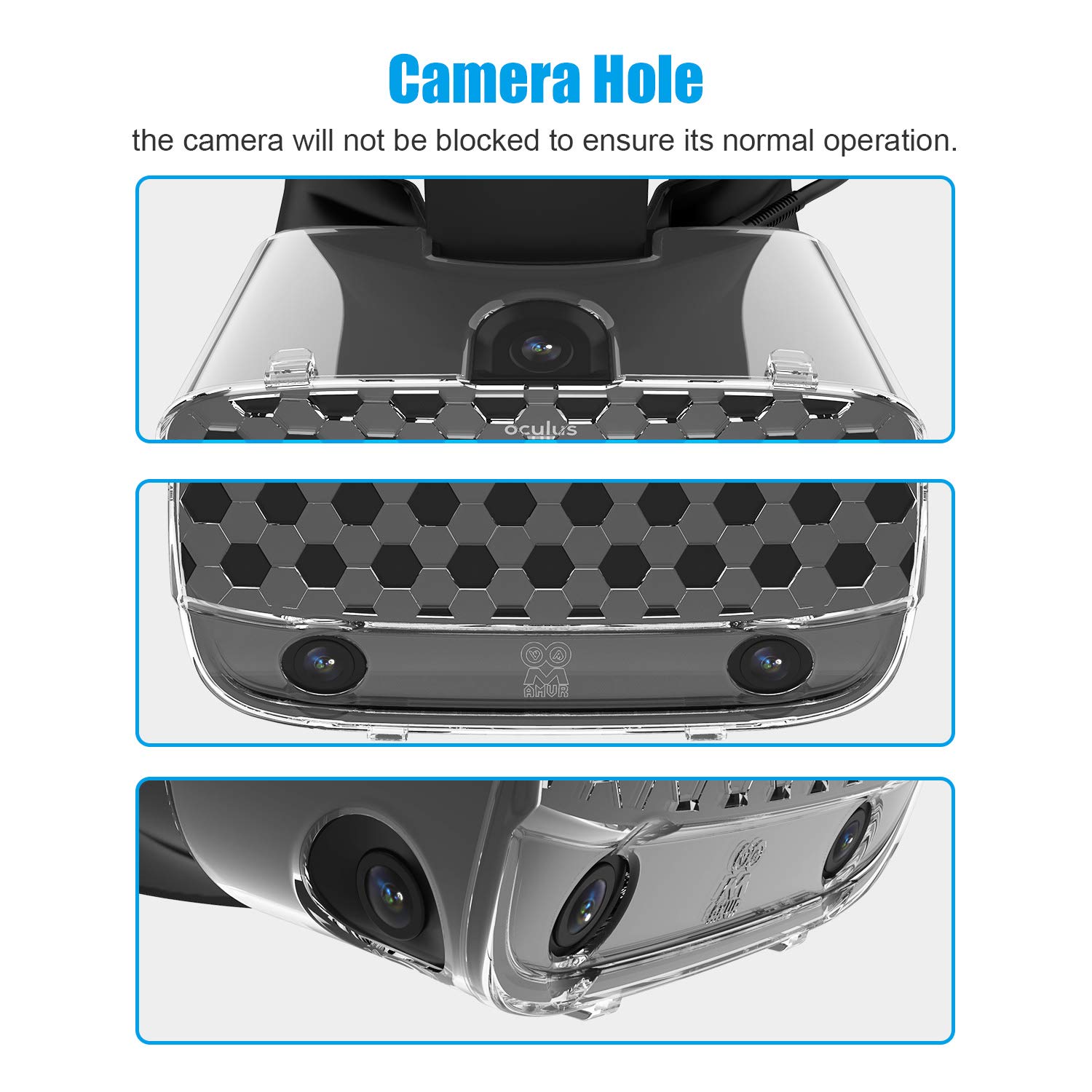 AMVR VR Headset Cover Protective Shell for Oculus Rift S Headset Accessories, Preventing Collisions and Scratches (Transparent)