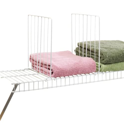 Miles Kimball Shelf Divider for Wire Shelves Set of 4, White, One Size Fits All
