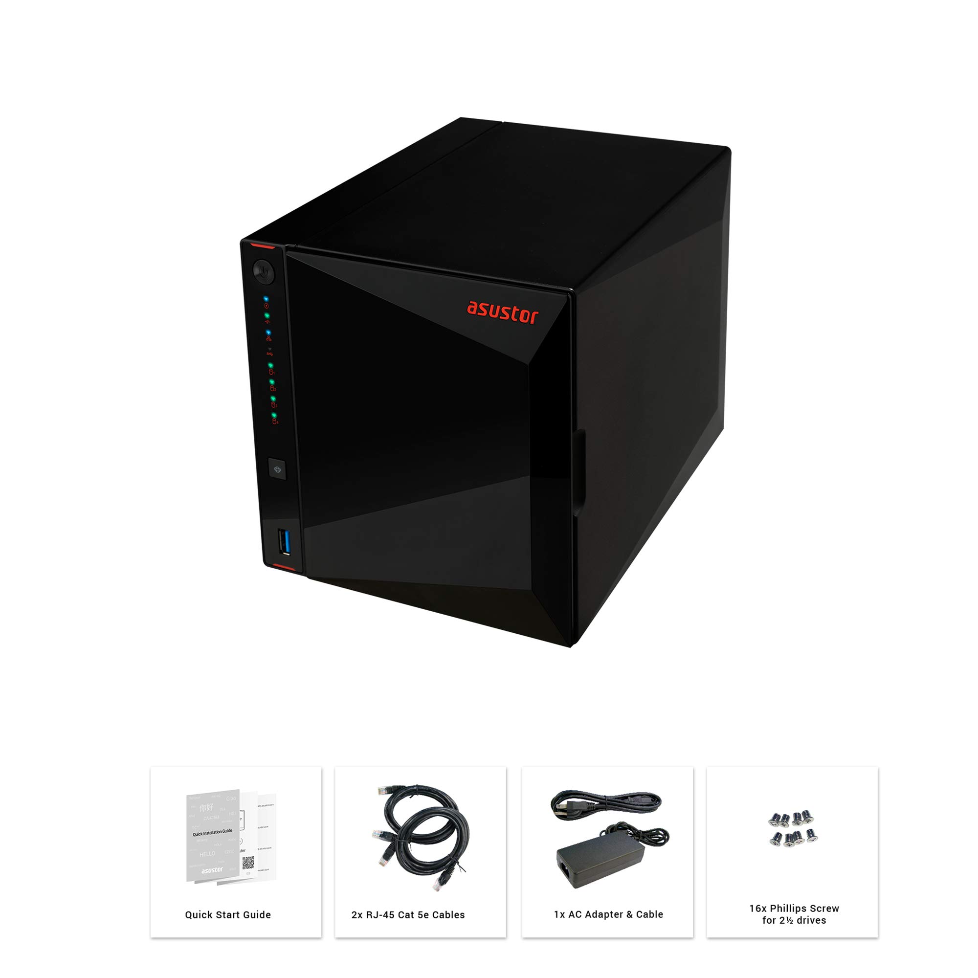Asustor NAS AS5304T + 56TB WD Ultrastar HDD (Four 14TB HDD Included)