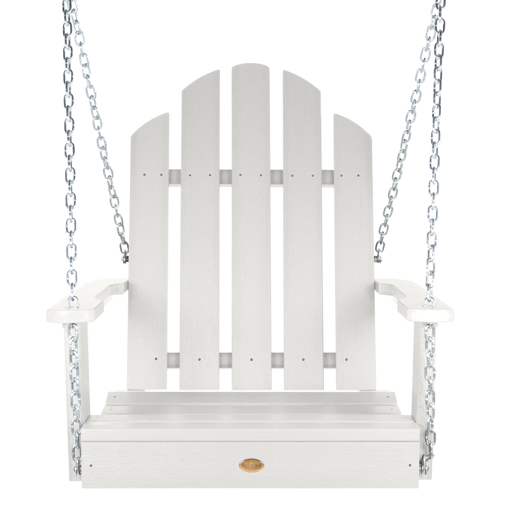 highwood AD-SW2CW23-WHE Classic Westport Adirondack Single Seat 1-Person Porch Swing, White