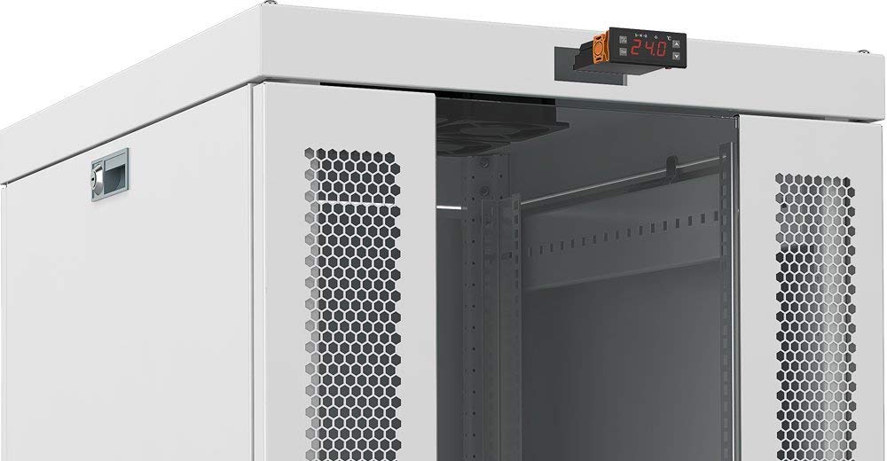 Sysracks 42U Server Rack Cabinet – 35" Deep Free Standing IT Enclosure with Air Control System, 4 Fans, PDU, Glass Door, Lockable Side Panels, and 1 Shelf for 19" Mount Equipment