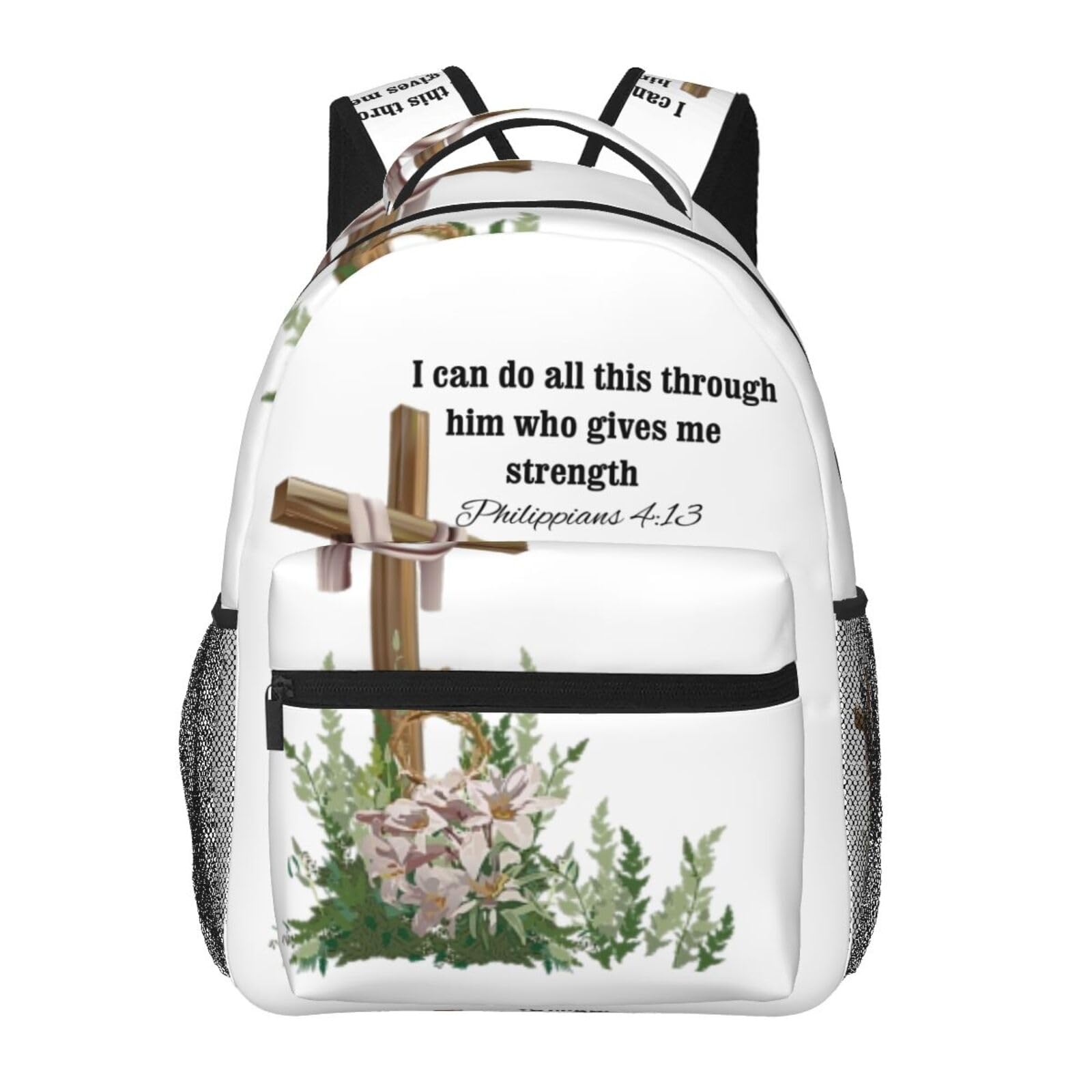 ASYG Bible Verse Backpack Christian Laptop Backpack Jesus Cross Tablet Travel Picnic Bag Jesus Bckpack Bag