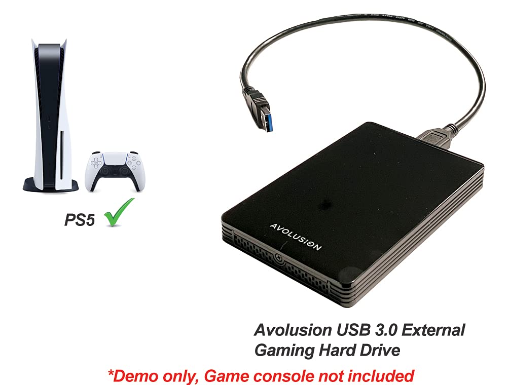 Avolusion HD250U3-Z1-PRO 2TB USB 3.0 Portable External Gaming Hard Drive (PS5 Pre-Formatted) - 2 Year Warranty
