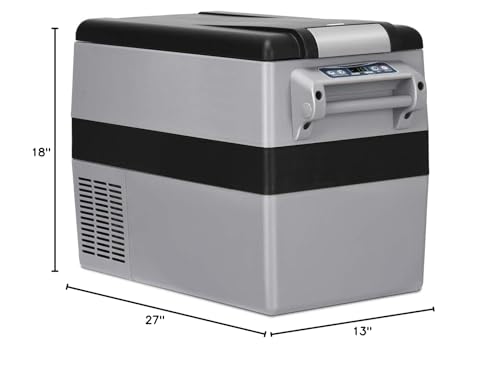 COSTWAY Car Refrigerator, 44-Quart Electric 12V/24V Car Cooler with 3 Levels, LCD Display, Shockproof Design, Travel RV Fridge for Camping, Truck Party