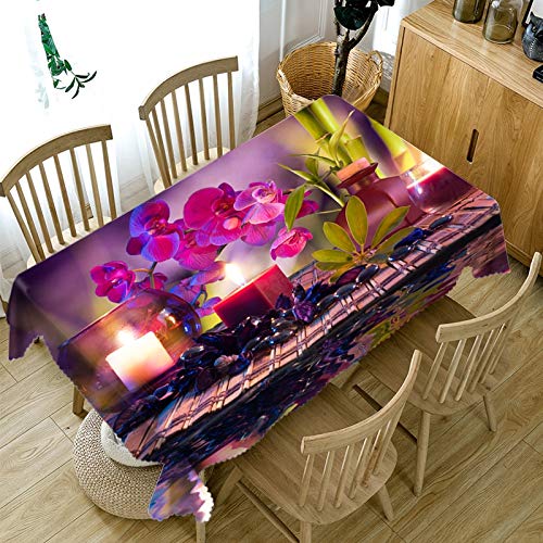 Beautiful Rose Pattern Waterproof Rectangle Polyester Tablecloth Home Decor Kitchen Living Room Table Mat A1 140x210cm
