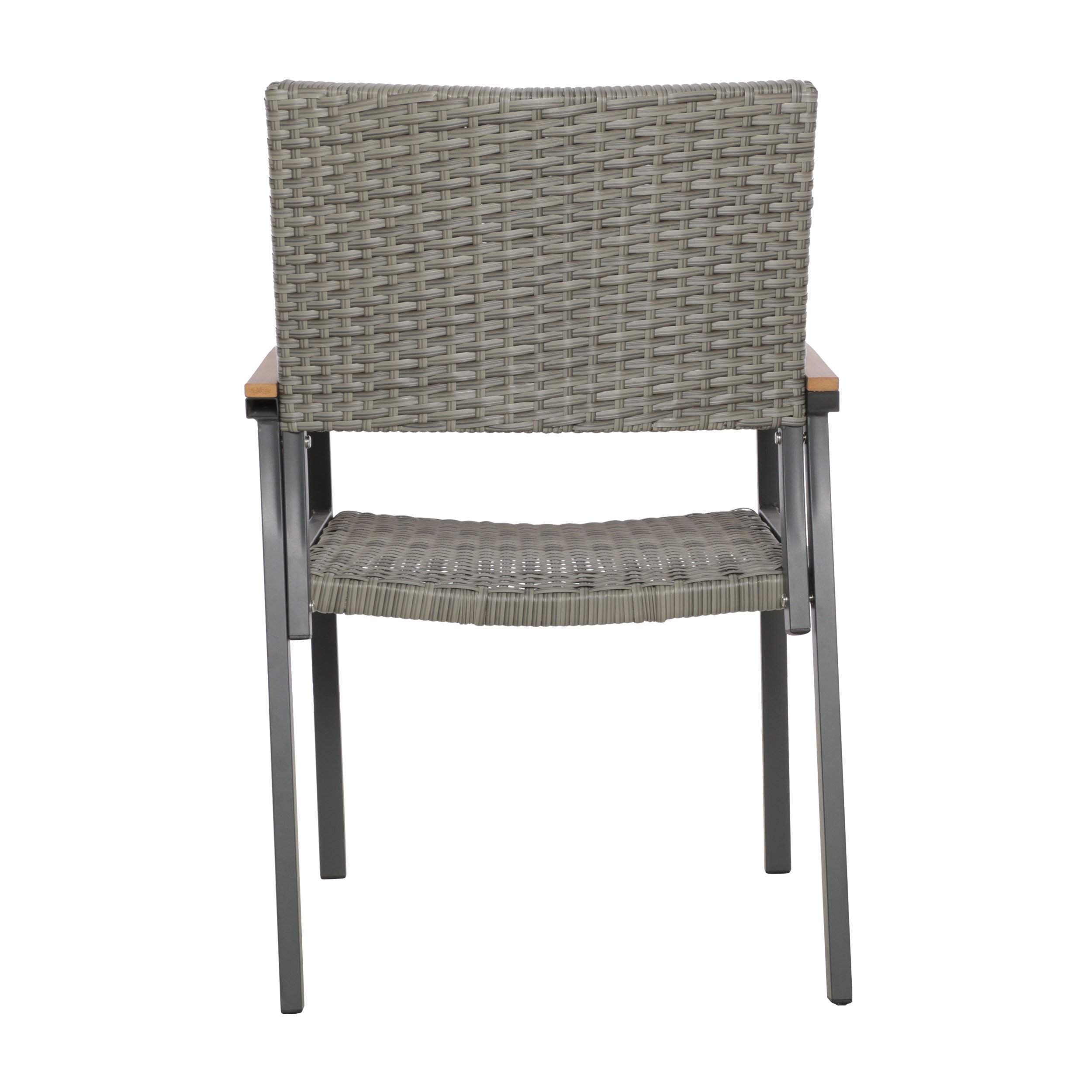Christopher Knight Home Emma Outdoor Wicker Dining Chair with Aluminum Frame (Set of 2), Gray