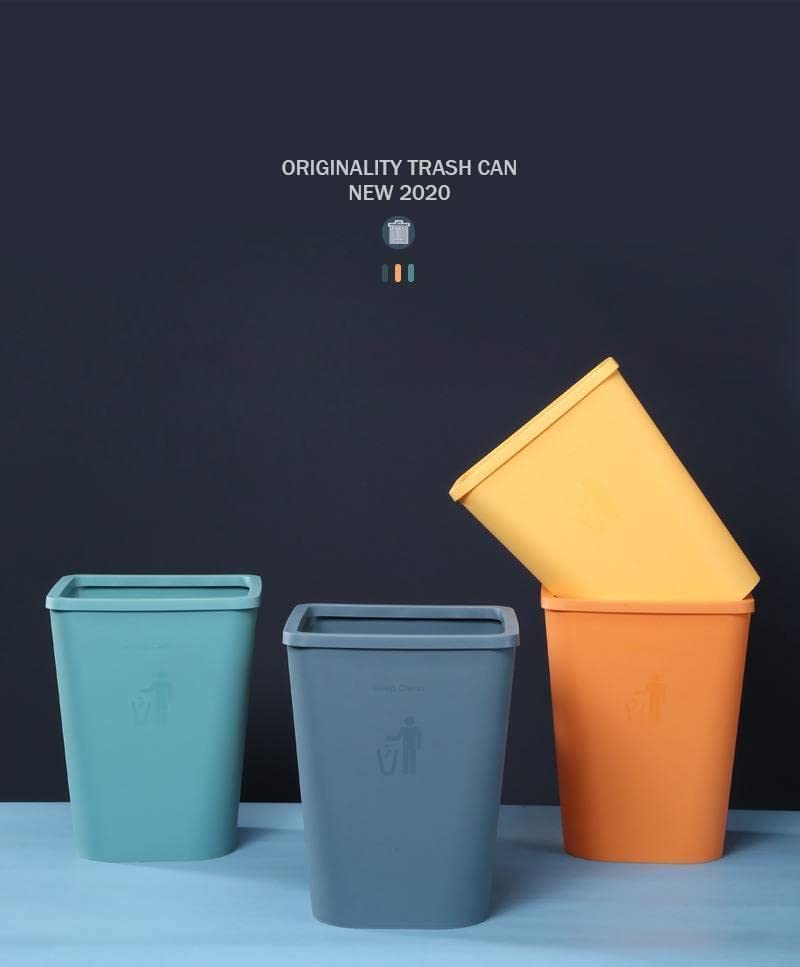 Krimo Plastic Small Trash Can Wastebasket, Garbage Container Bin with Handles for Bathroom, Kitchen, Home Office, Dorm, Kids Room(Orange)