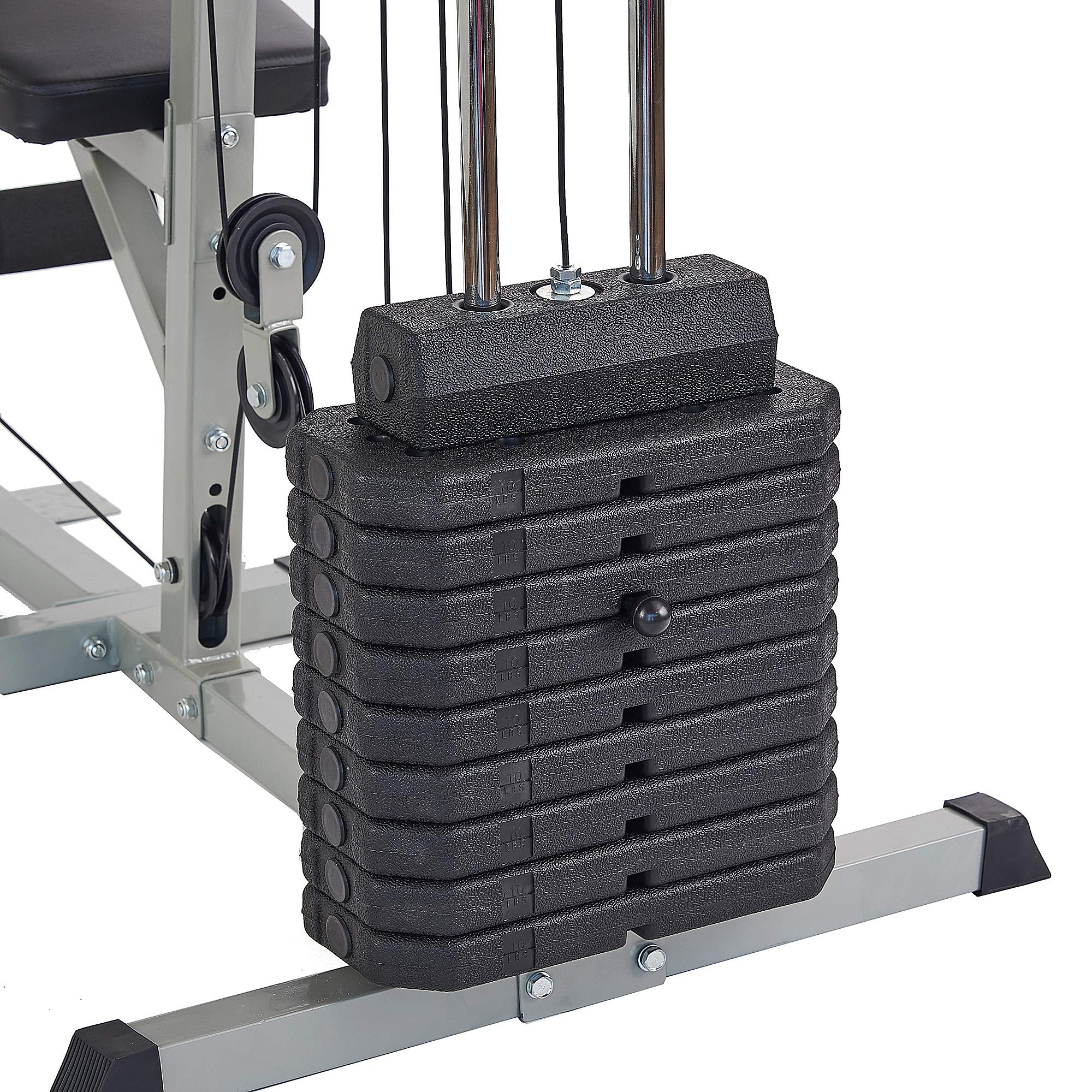 BalanceFrom RS 80 Home Gym System Workout Station with 330LB of Resistance, 125LB Weight Stack