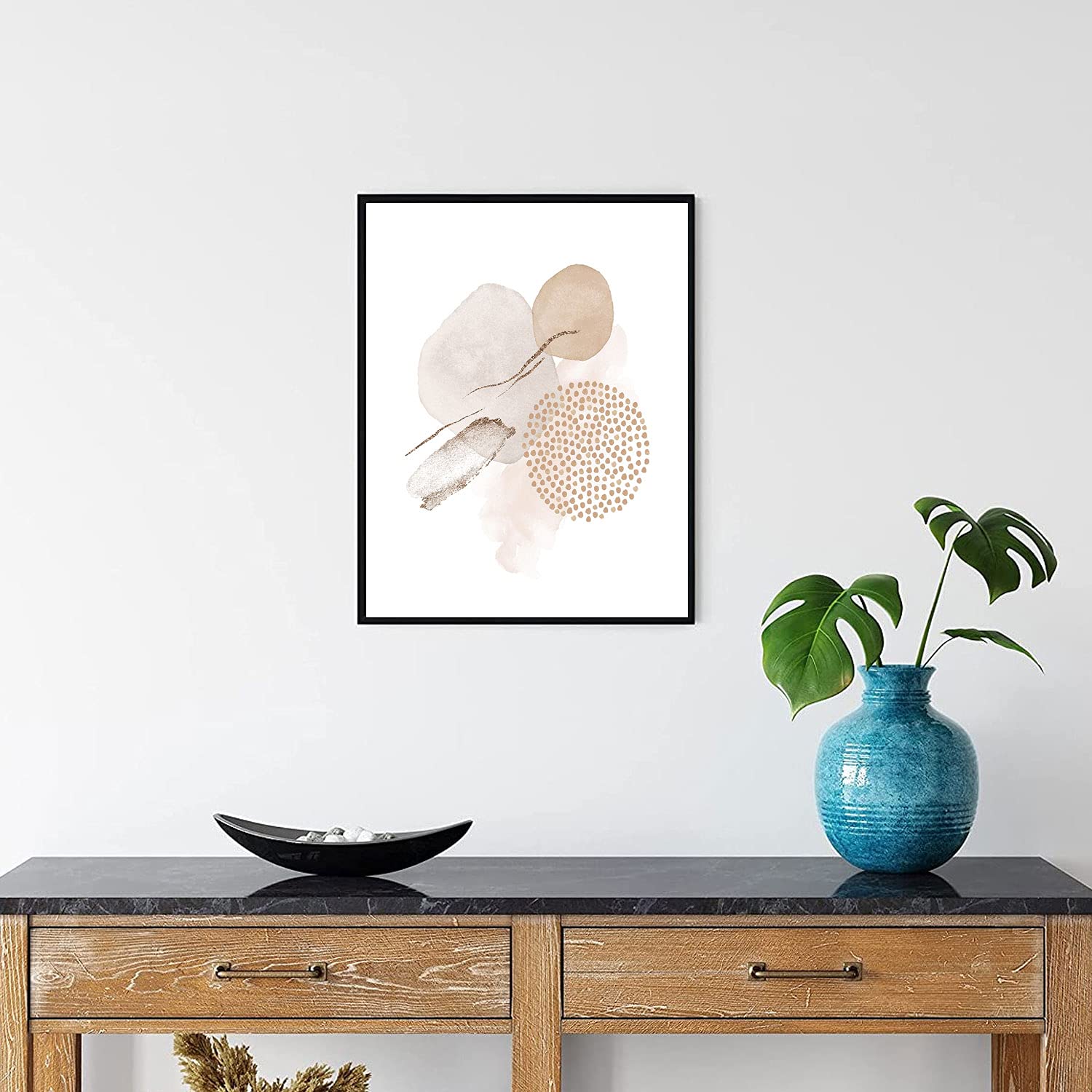 ASTRDECOR Minimalist Boho Wall Art Mid Century Modern Decor Geometric Sun Rising Beige Decor Abstract Wall Art Boho Prints Modern Art Wall Decor (8x10inch UNFRAMED)