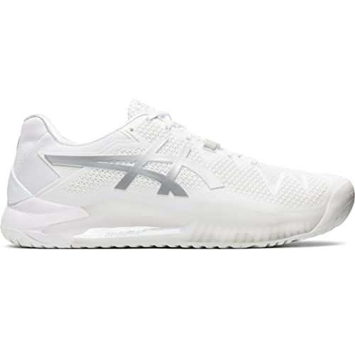 ASICS Men's Gel-Resolution 8 Tennis Shoes, 10.5, White/Pure Silver