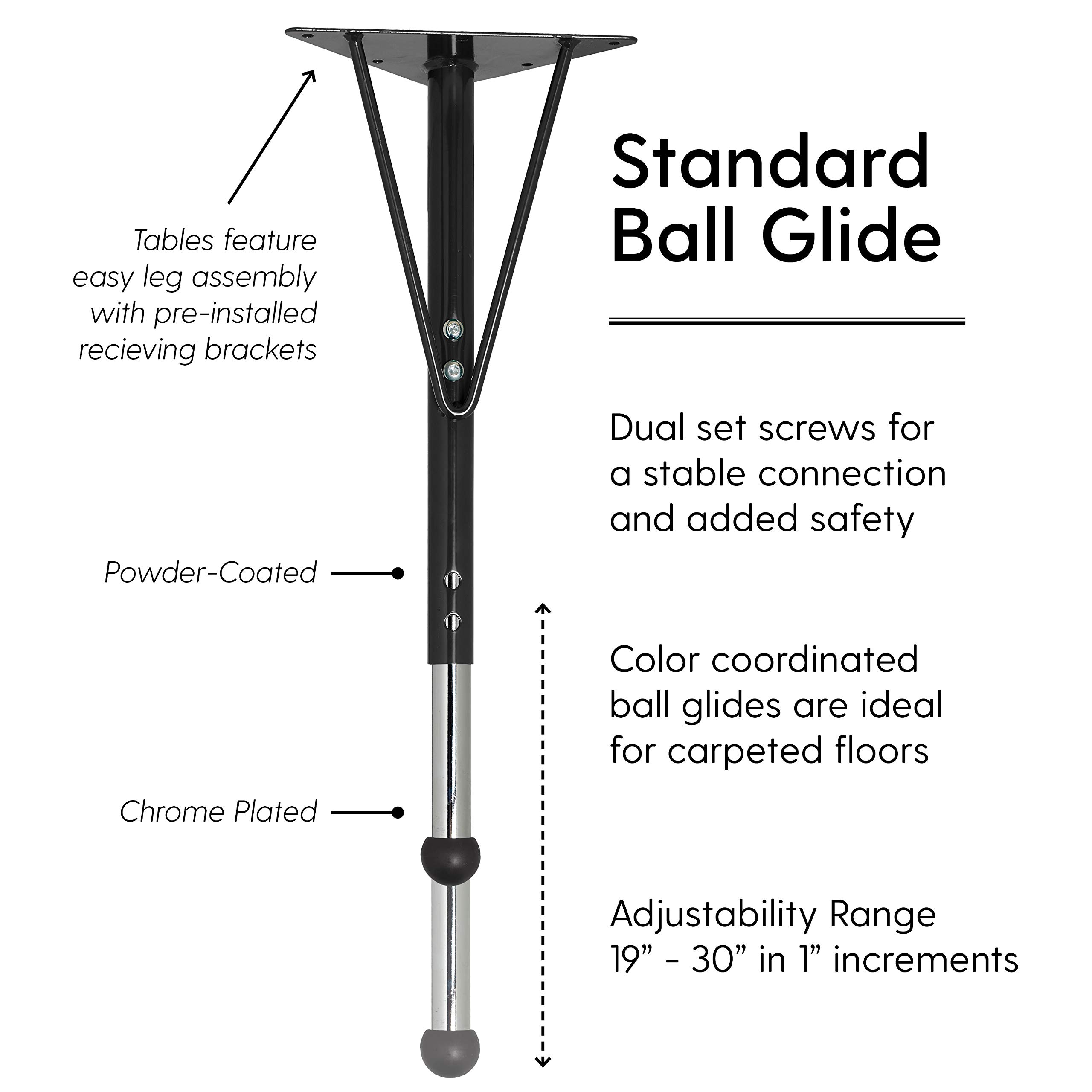 Factory Direct Partners 10087-GYGN Kidney Activity School and Office Table (48" x 72"), Standard Legs with Ball Glides, Adjustable Height 19-30" - Gray Top and Black Edge