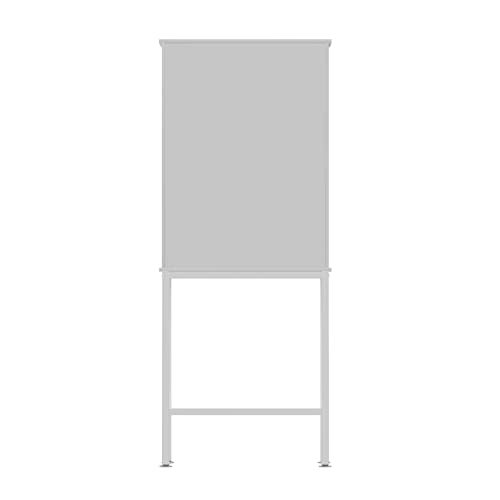 CNPRAZ Toilet Storage Rack Bathroom Shelf Floor Shelf High-End Modern Storage Cabinet, Unique Design, Easy to Assemble, White
