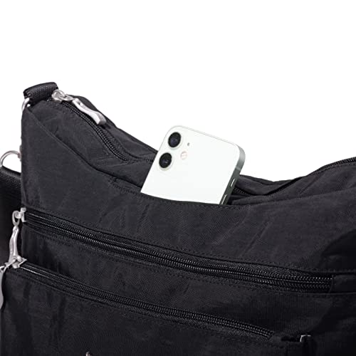 Baggallini Womens Expandable Modern Pocket Large Hobo, Black/Black