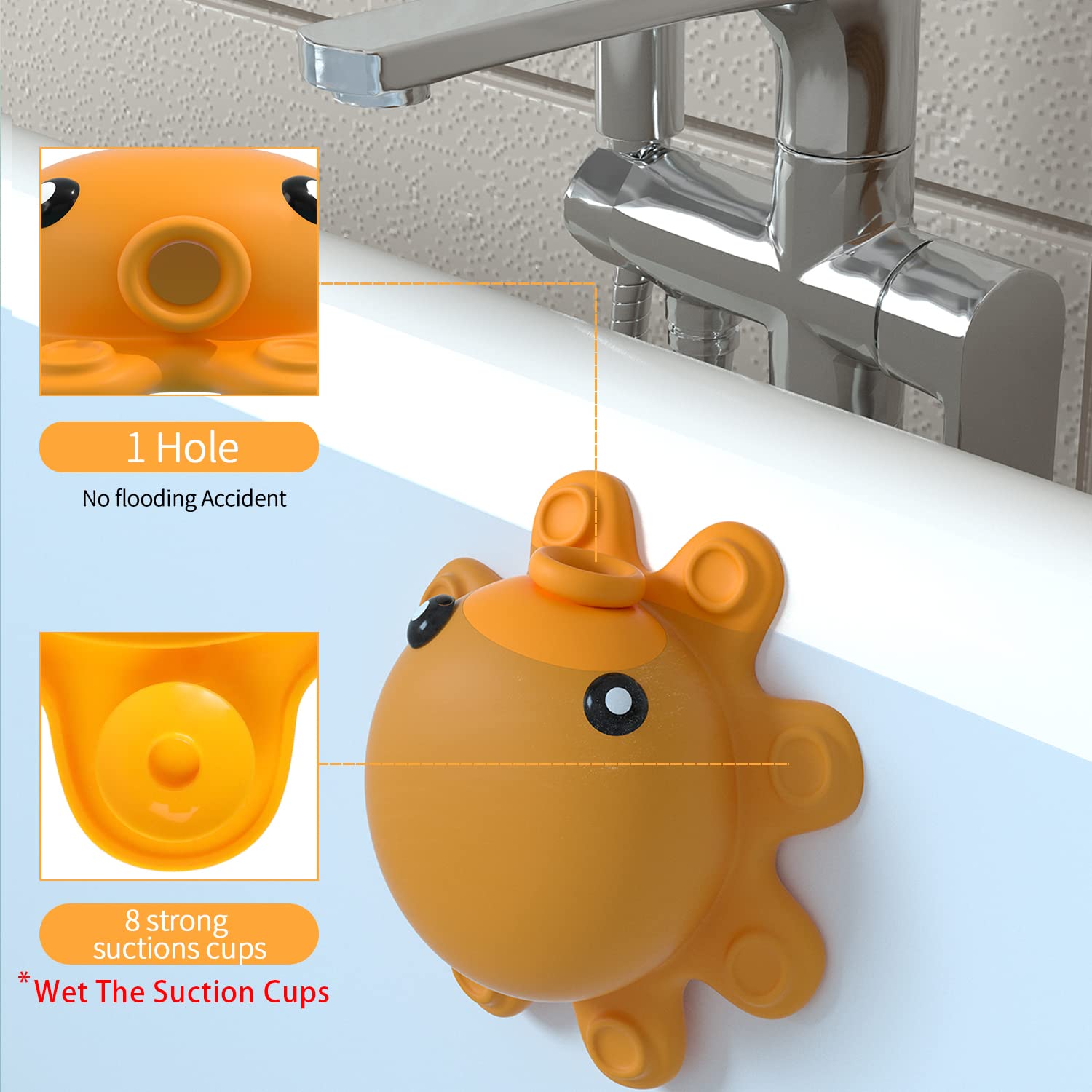 Bathtub Overflow Drain Cover Tub - tub Overflow Drain Cover, Soak Bath Overflow Drain Cover, Bathroom Spa Accessories, Adds Inches of Water for Deeper Bath (Silicone, Yellow)