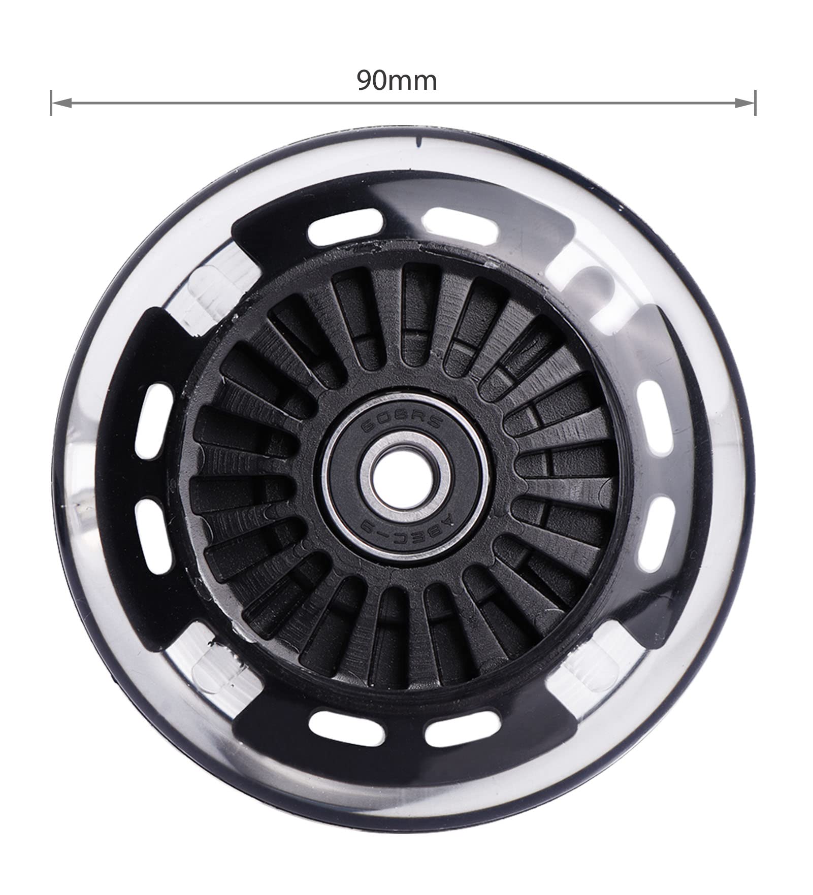 Gladeer 90mm Wiggle Car Polyurethane Replacement Wheels Set for Upgrades for PlasmaCar Ride-on Toys Wiggle Car Replacement Wheels, 4-Pack (Black)