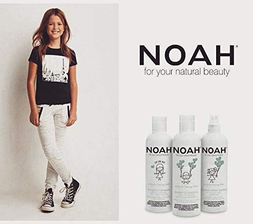 Noah Kids Organic Detangling Shampoo - Milk Protein & Sugar, Gentle & Hydrating, Sulfate-Free, 8.5 oz