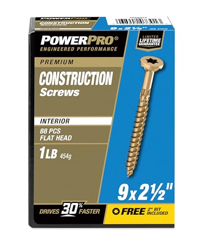 Power Pro Premium Interior Construction Screws (#9 x 2-1/2") - 1lb Box