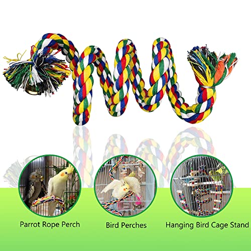 KUCDBUN Bird Playground 3 Layers Parrot Playstand with Bird Rope Perch for Parakeets, Budgies, Cockatiel, Conures, Finches, Lovebirds ect Small Birds
