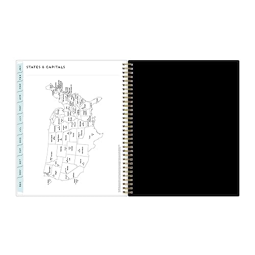 Blue Sky 2024 Weekly and Monthly Planner, January - December, 8.5" x 11", Clear Pocket Cover, Wirebound, Baccara Dark (110211-24)