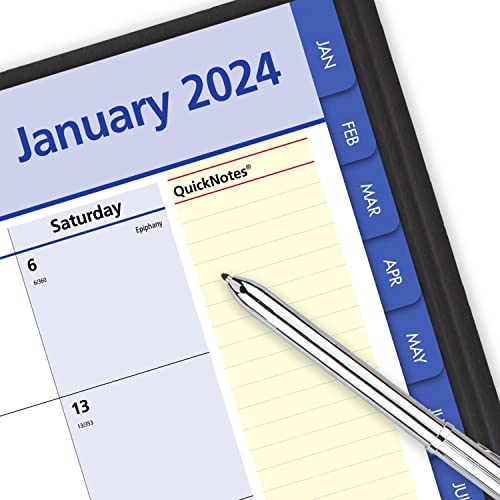 AT-A-GLANCE 2024 Monthly Planner, 7" x 8-3/4", Medium, QuickNotes, Black (76080524)