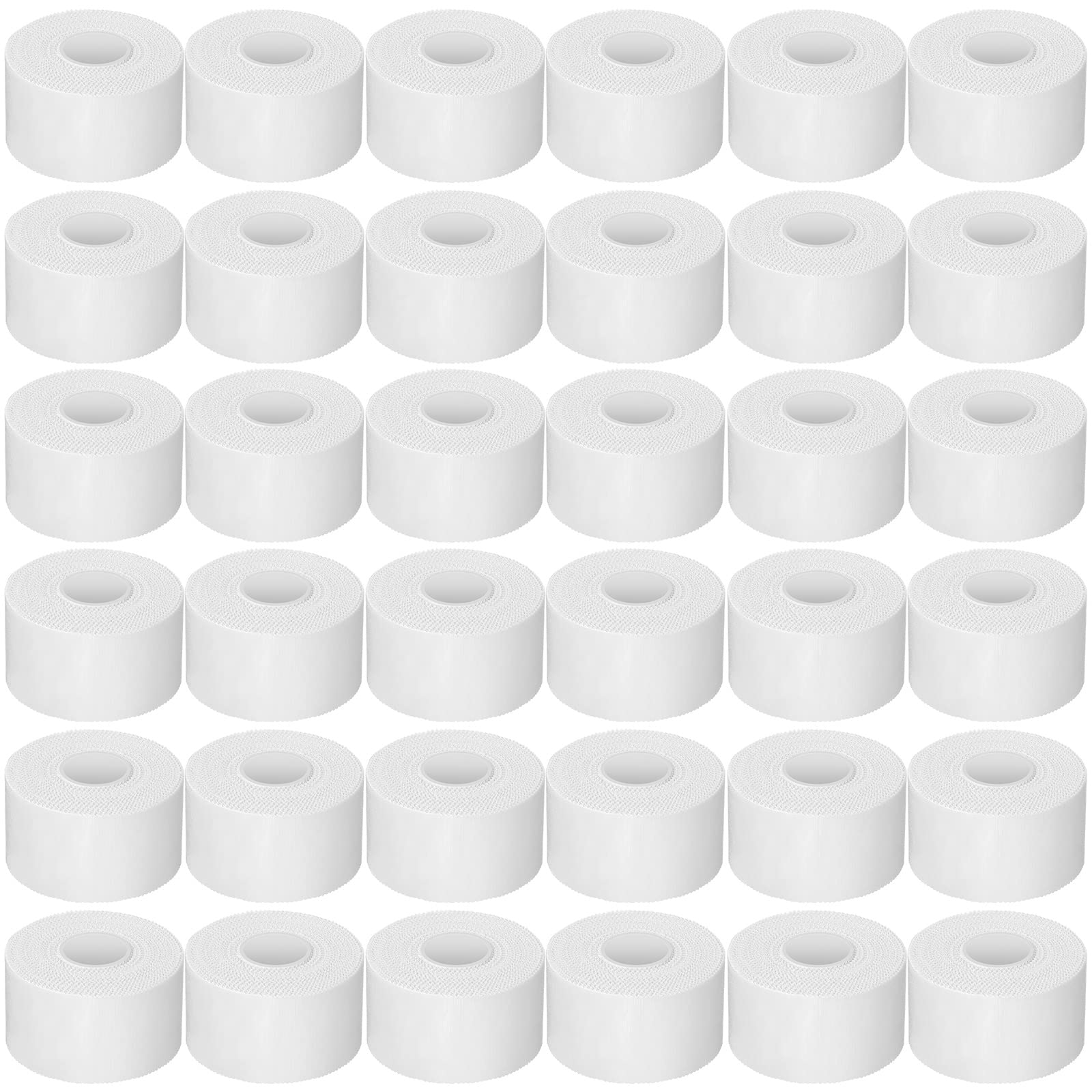 BBTO 40 Rolls Athletic Sport Tape 1.5 Inches x 15 Yards Athletic Bandage Tape Cotton Medical Sports Tape for Athletes Trainers Ankles Wrists Hands and Knees(White)