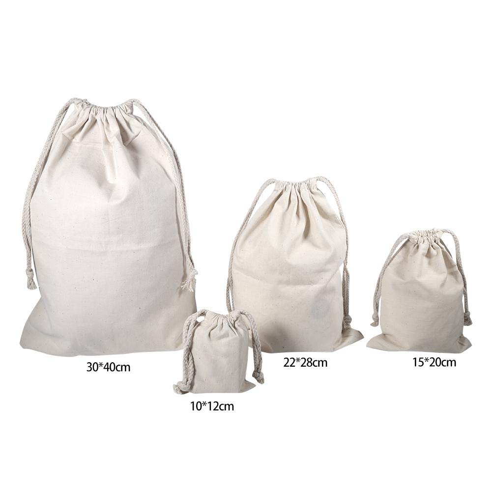 Cotton Laundry Bag, Heavy Duty Large Laundry Bag Laundry Bags with Drawstring 4 Sizes Large Capacity for Laundry, Storage Save Space Make Your House Keep Neat(10 * 12cm)